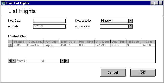 6 a. Select the departure location from the pull-down list box.